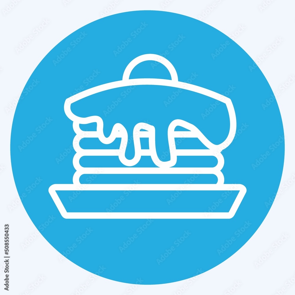 Icon Pancake. suitable for Bakery symbol. blue eyes style. simple ...