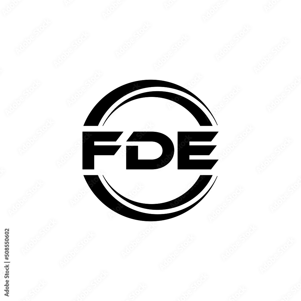 Vecteur Stock FDE letter logo design with white background in ...