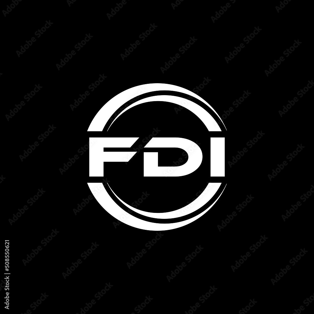 FDI letter logo design with black background in illustrator, vector ...