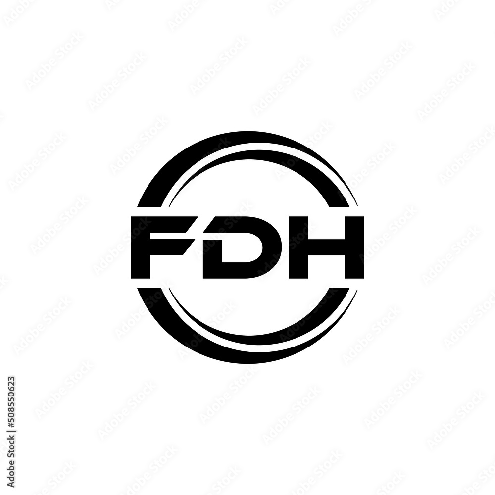 FDH letter logo design with white background in illustrator, vector ...