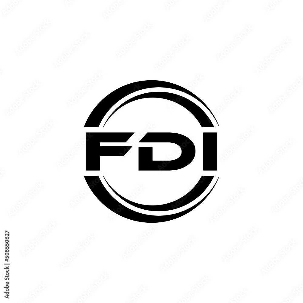 FDI letter logo design with white background in illustrator, vector ...