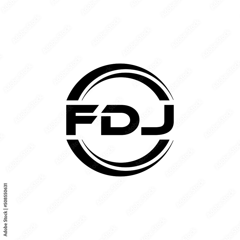 FDJ letter logo design with white background in illustrator, vector ...