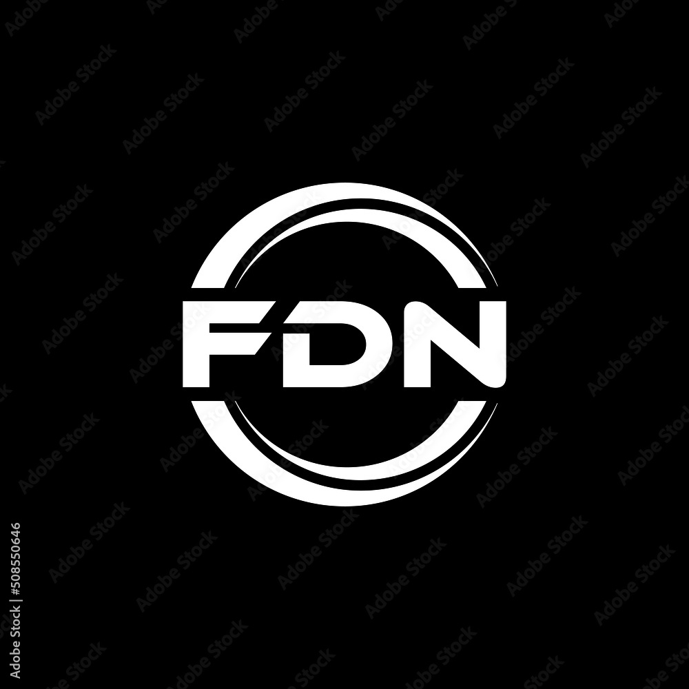 FDN letter logo design with black background in illustrator, vector ...