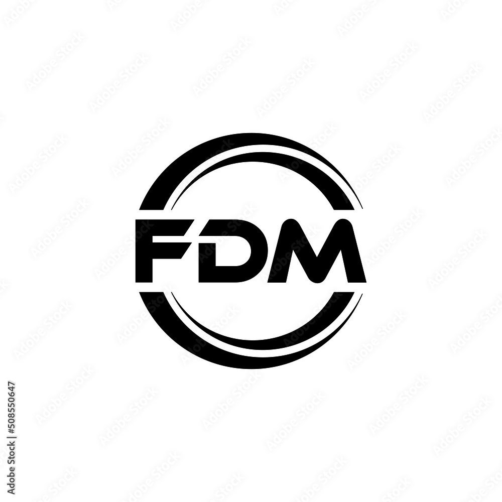 FDM letter logo design with white background in illustrator, vector logo modern alphabet font ...