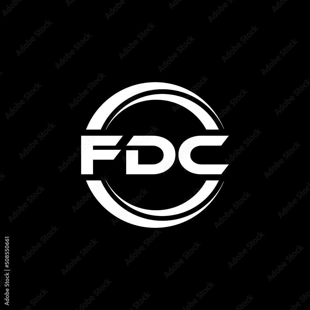 FDC letter logo design with black background in illustrator, vector ...