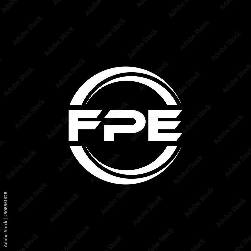 FPE letter logo design with black background in illustrator, vector ...