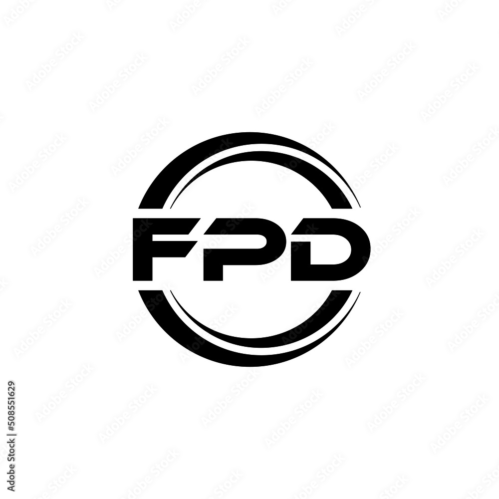 FPD letter logo design with white background in illustrator, vector ...