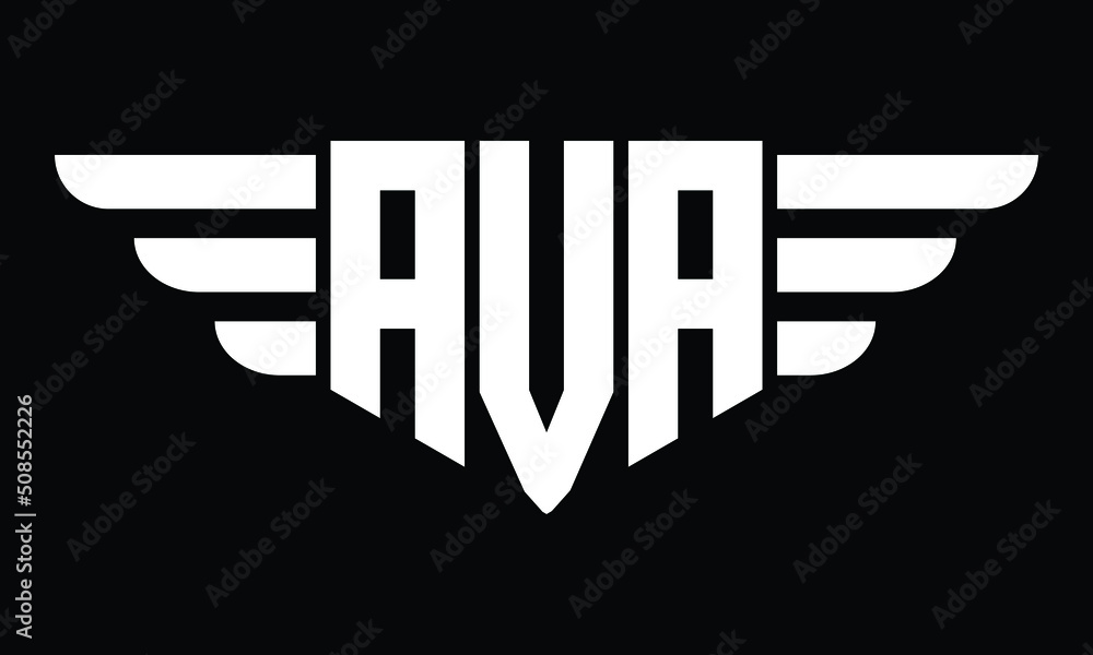 AVA three letter logo, creative wings shape logo design vector template ...