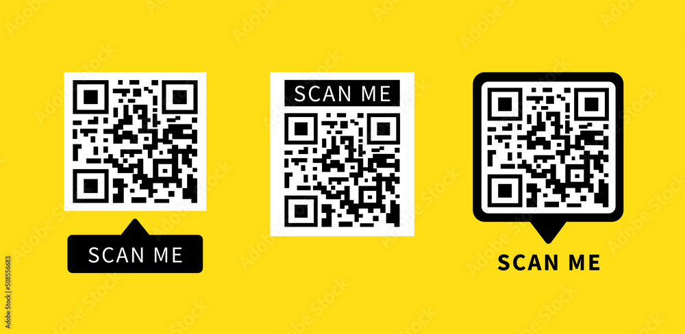 Scan me QR Code. QR code sign for mobile application. Vector ...