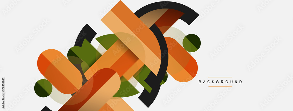 Round geometric shapes lines and circles. Vector template for wallpaper ...