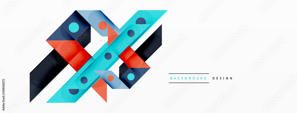 Color overlapping stripes background. Colorful lines composition for ...