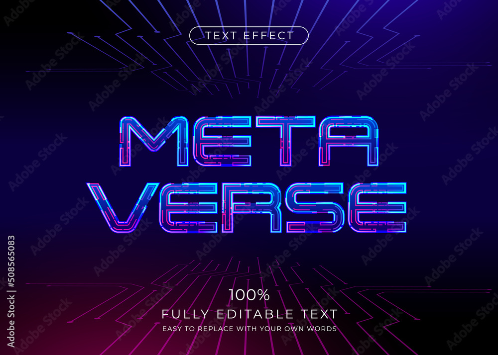 Futuristic technology text effect. Editable font style Stock Vector ...