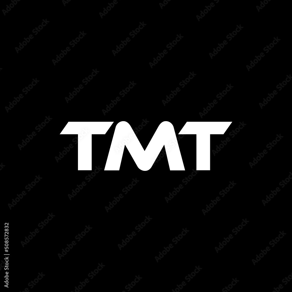 TMT letter logo design with black background in illustrator, vector logo modern alphabet font ...