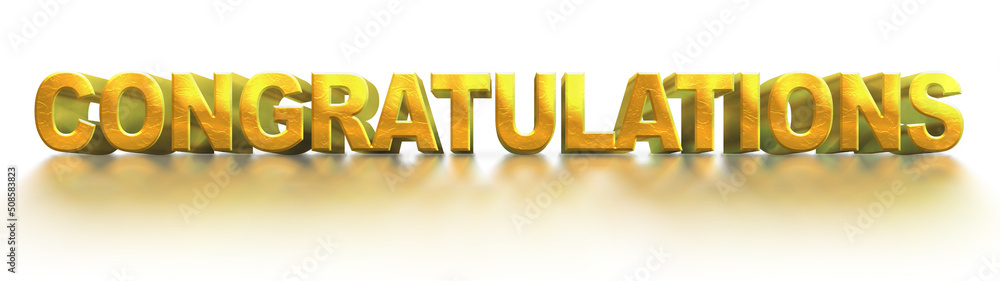 Congratulations gold 3D letters isolated on a white background ...