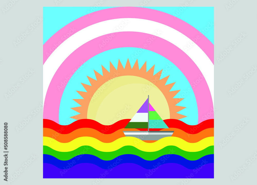 LGBT. Symbols of freedom. Lgbt character sets. Flags, symbols, sun ...