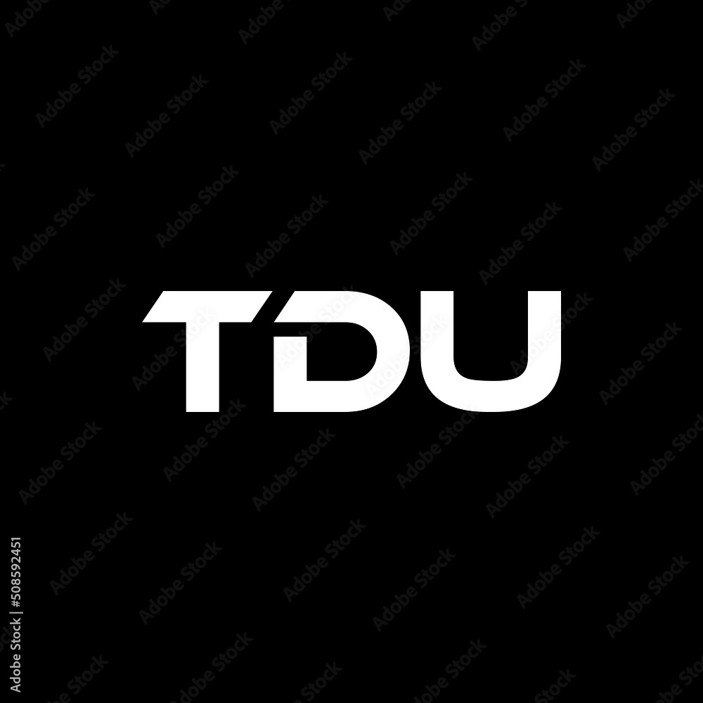 TDU letter logo design with black background in illustrator, vector ...