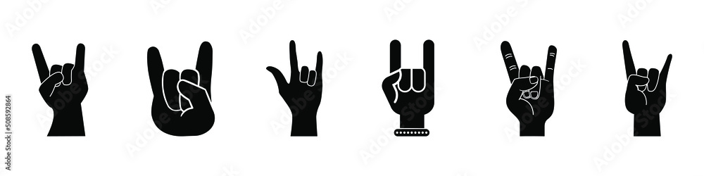 Rock Hand icon vector set. rock and roll illustration sign collection ...