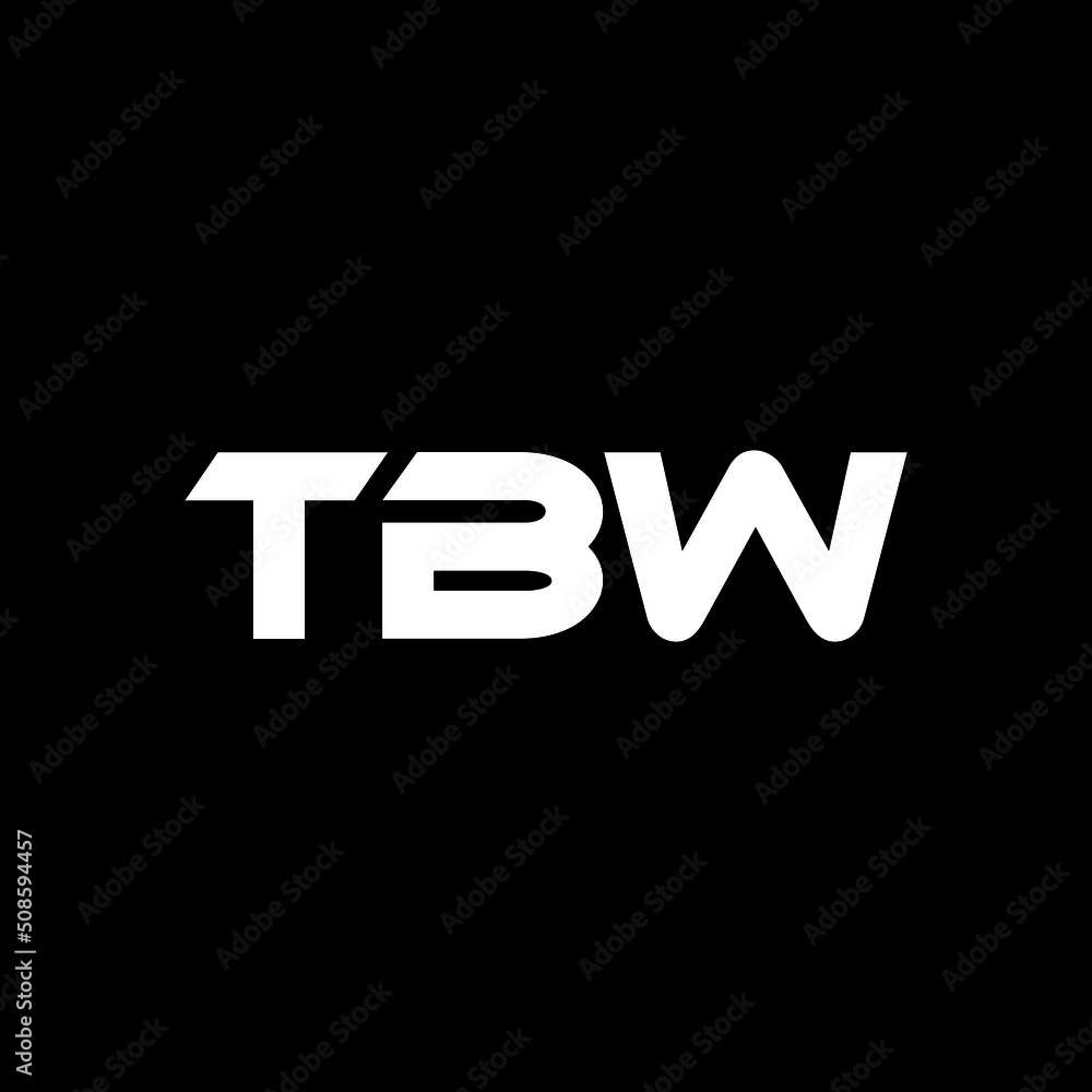 TBW letter logo design with black background in illustrator, vector ...