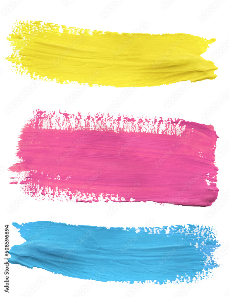 Gouache blue color backgrounds Clipart set, Brush strokes illustration ...