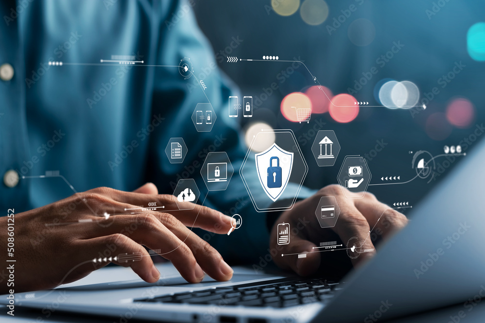 Cybersecurity Concept Global Network Security Technology Business People Protect Personal