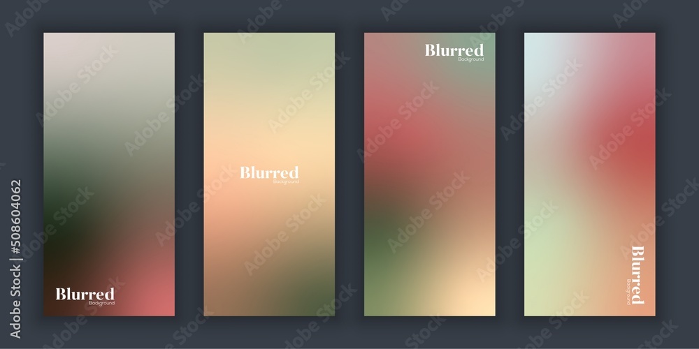 Set of Abstract soft blur gradient background. fresh pastel color ...