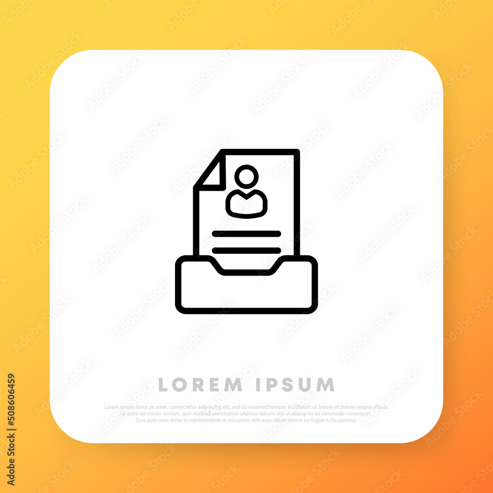 Personal information icon. Id card. Personal patient medical card ...