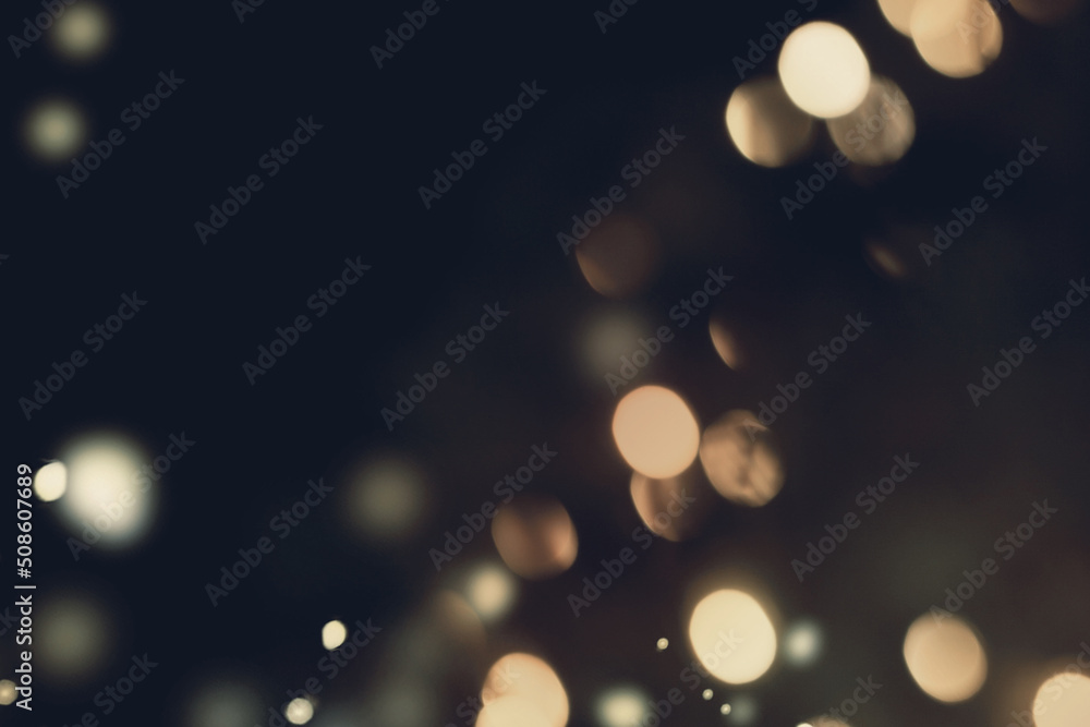 Ilustrace „bokeh backgrounds, bokeh of lights on black background Gold ...