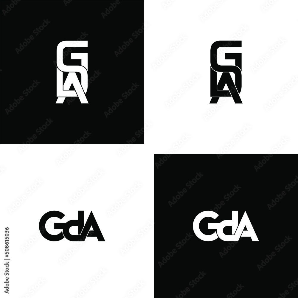 gda letter original monogram logo design Stock Vector | Adobe Stock