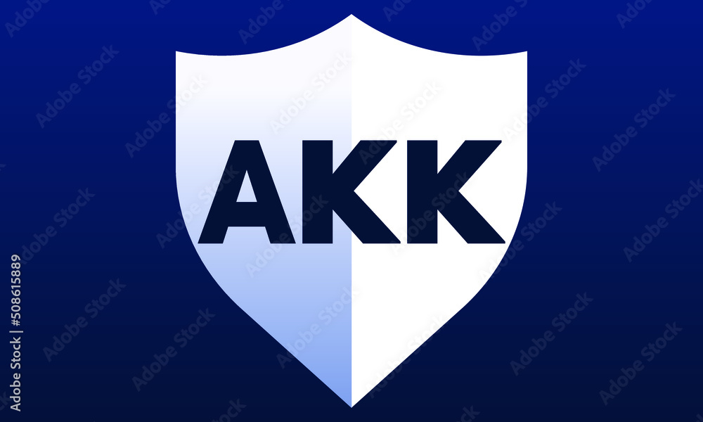 AKK shield logo design on blue background vector template | monogram ...