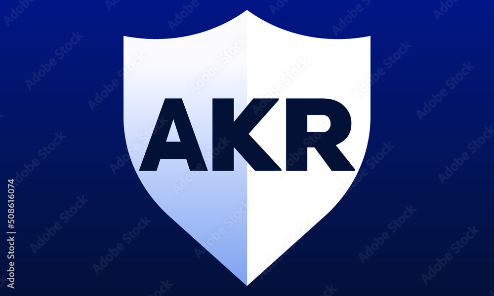 AKR shield logo design on blue background vector template | monogram logo | abstract logo ...