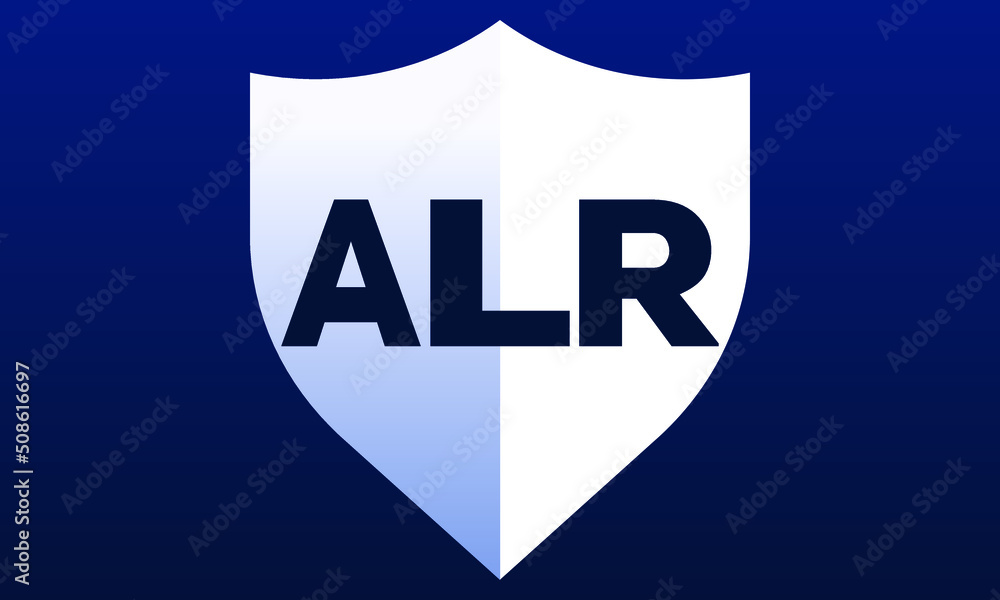 ALR shield logo design on blue background vector template | monogram ...