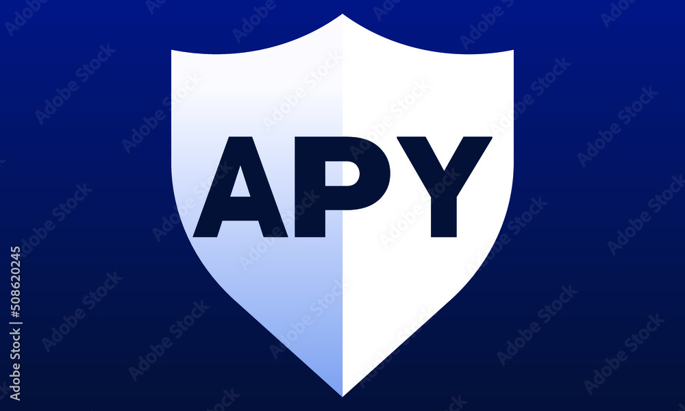 APY shield logo design on blue background vector template | monogram ...
