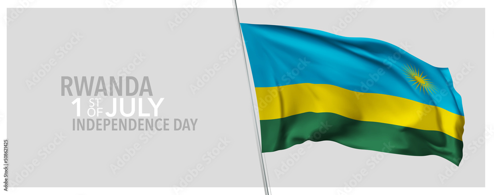 Rwanda happy independence day greeting card, banner with template text ...