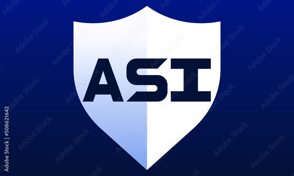 ASI shield logo design on blue background vector template | monogram ...