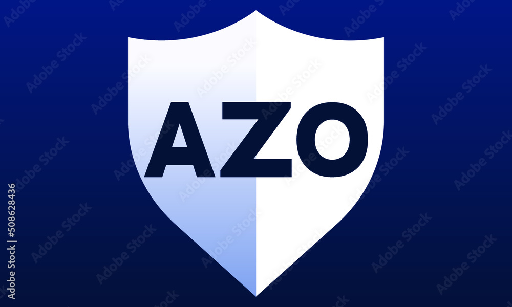AZO shield logo design on blue background vector template | monogram ...