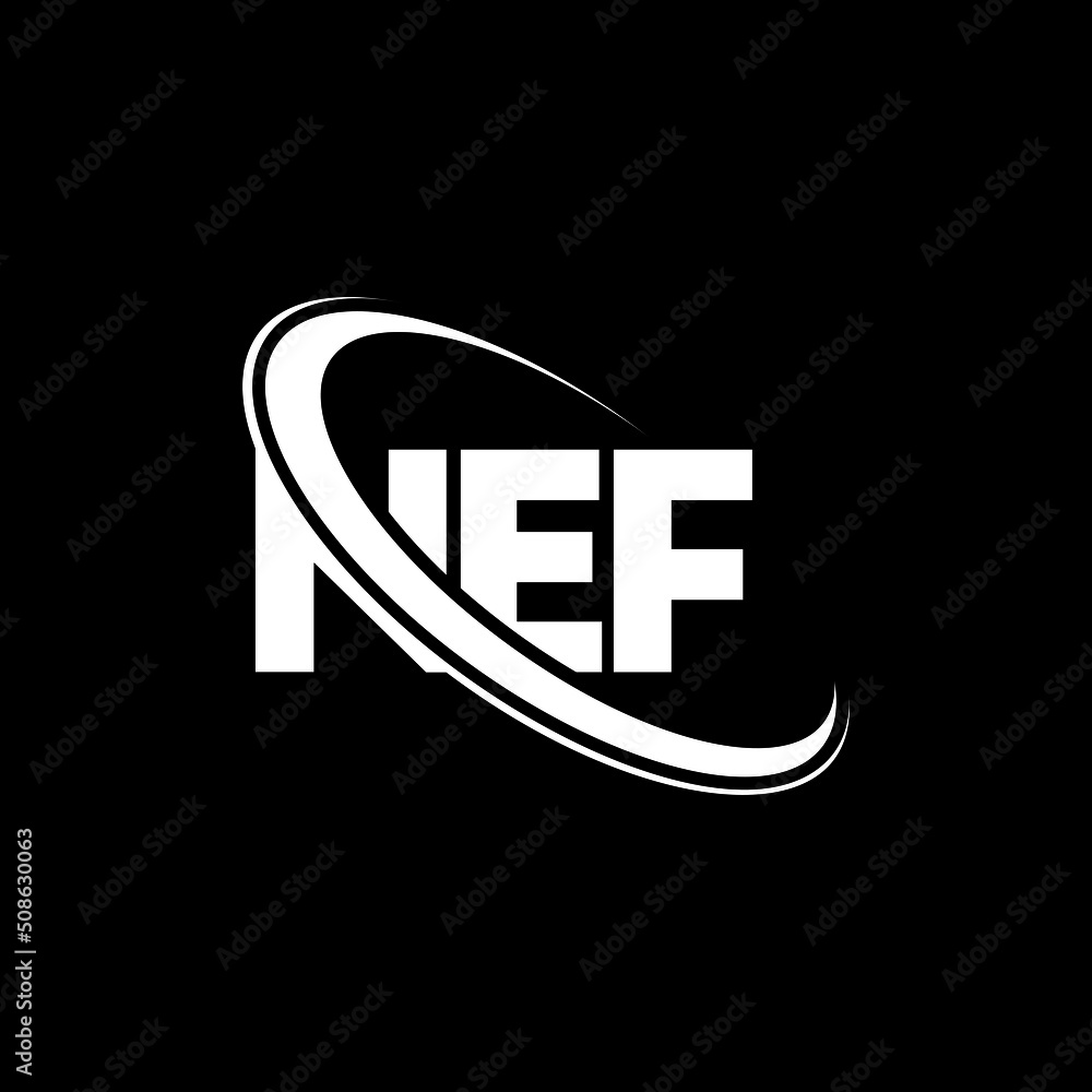 NEF logo. NEF letter. NEF letter logo design. Initials NEF logo linked ...