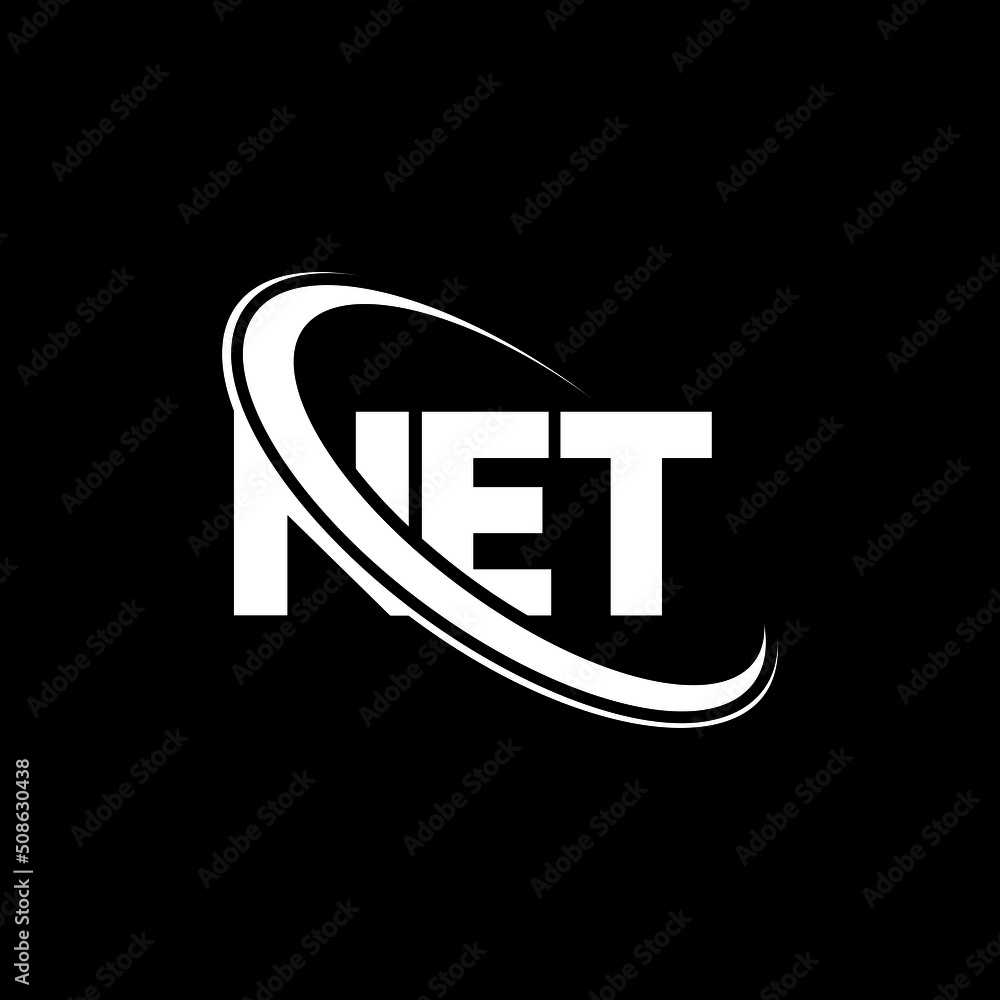 NET logo. NET letter. NET letter logo design. Initials NET logo linked ...