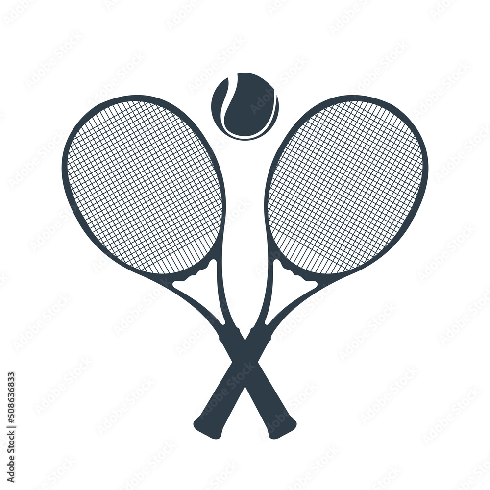 Tennis racket and tennis ball icon symbol vector, Modern design ...