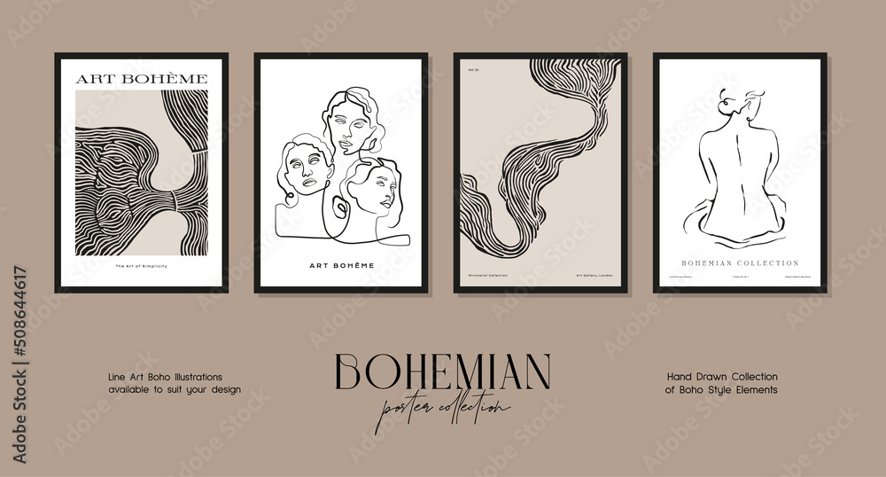 Bohemian minimalistic art print posters for your wall art collection ...