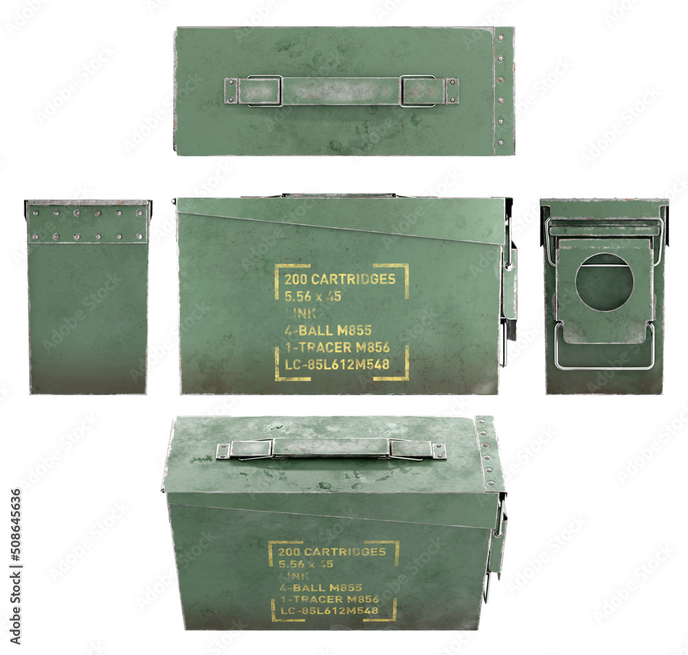 3d render illustration of a rifle ammunition box isolated on white ...
