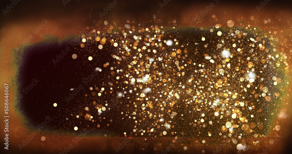Image of gold frame over gold spots Stock Photo | Adobe Stock