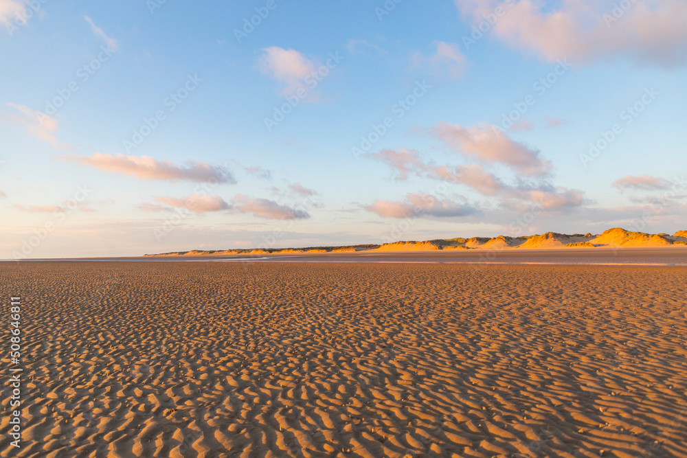 Beach and sand dunes of Formby beach near Liverpool, the North West ...
