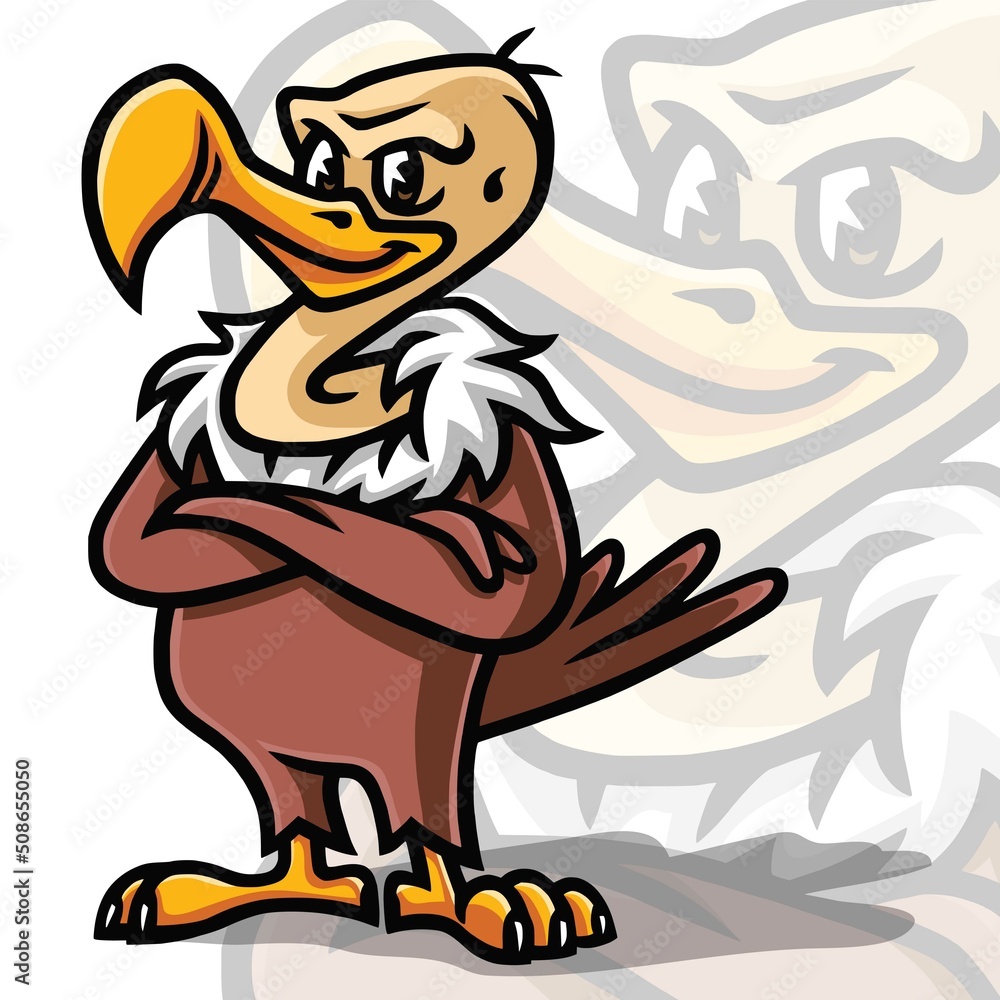 Condor Cartoon Drawing Character Design Fun Logo Mascot Vector ...