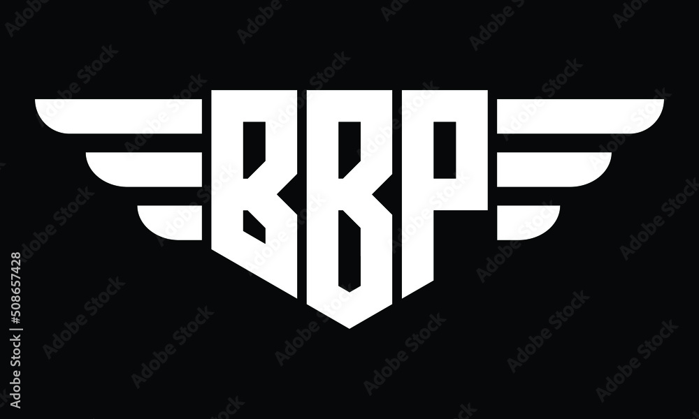 BBP three letter logo, creative wings shape logo design vector template ...