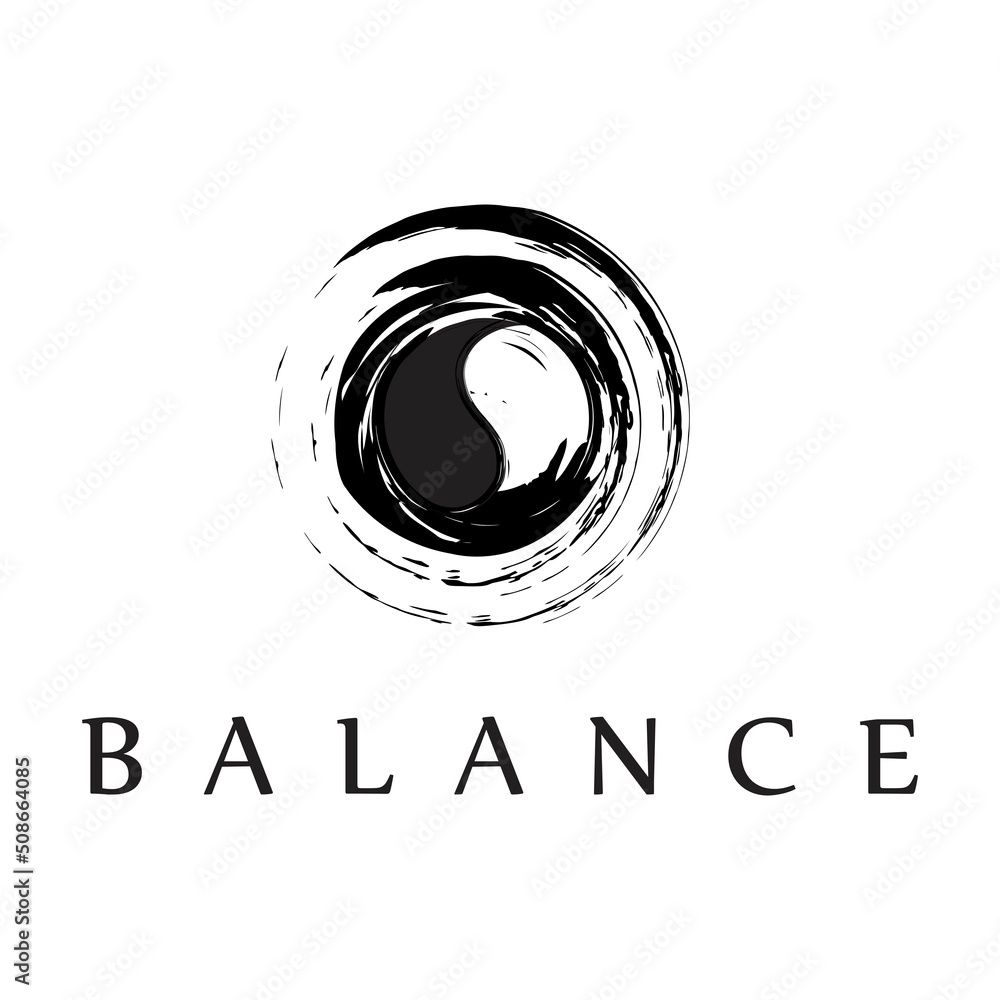 Abstract design of Yin and Yang symbol with brush stroke. Nature ...
