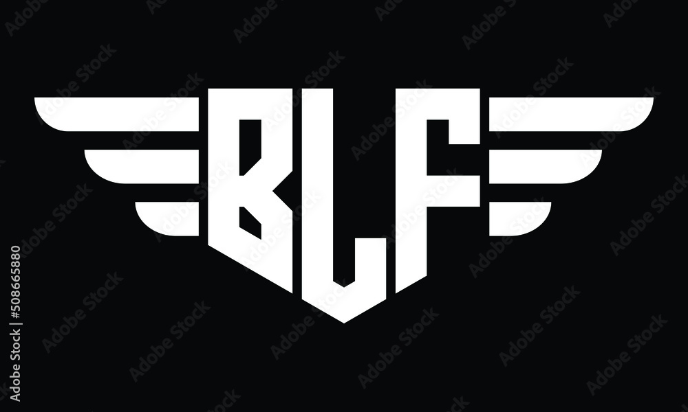 BLF three letter logo, creative wings shape logo design vector template ...