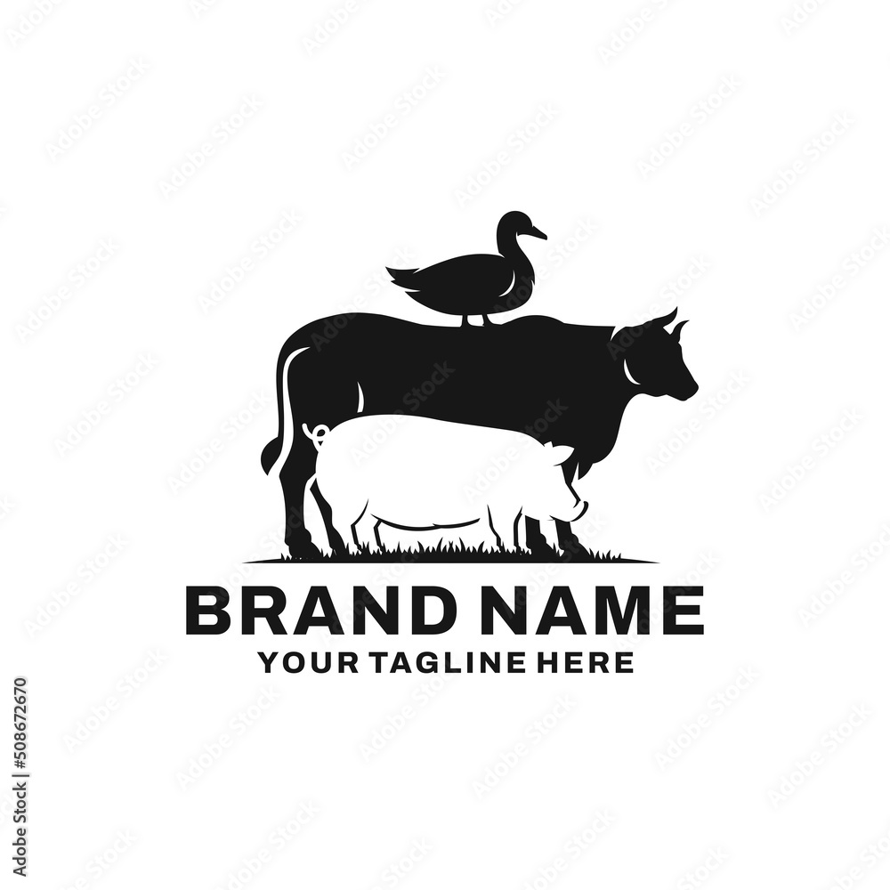 Farm animal logo vector Stock Vector | Adobe Stock