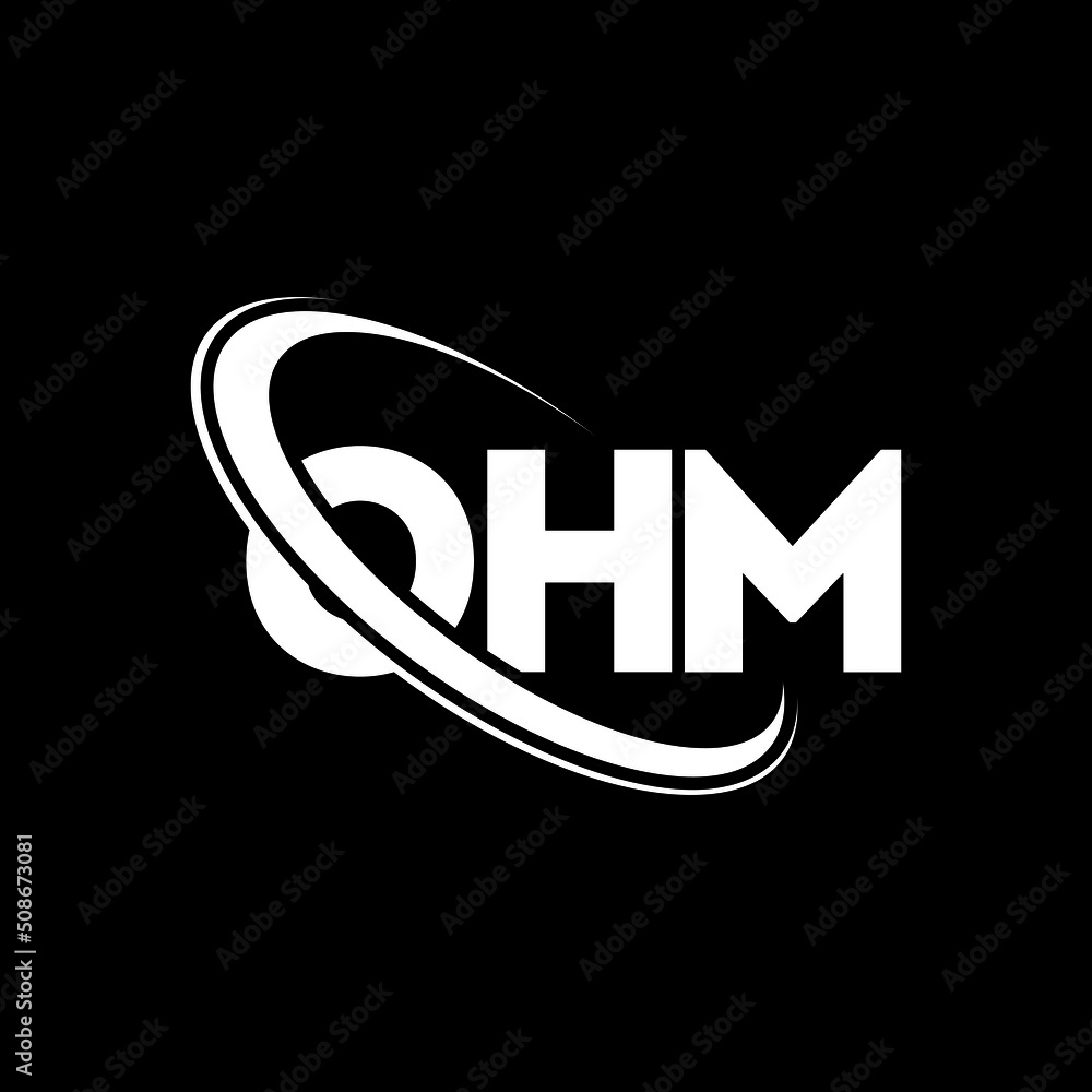 OHM logo. OHM letter. OHM letter logo design. Initials OHM logo linked ...