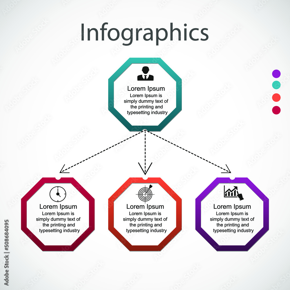 Business data visualization, infographics. Scheme of the process of ...
