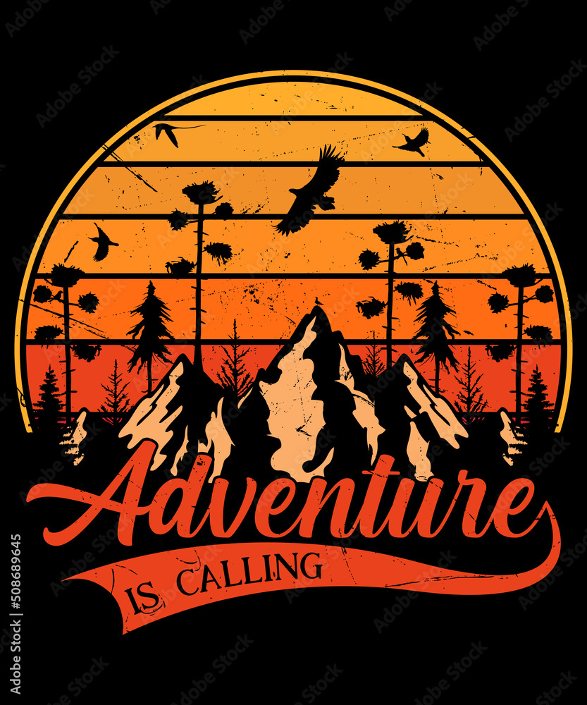 Adventure Is Calling T Shirt Design Vintage Adventure T Shirt Design